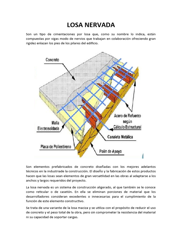 Losa Nervada | Descargar gratis PDF | Hormigón | Ingeniería de Edificación
