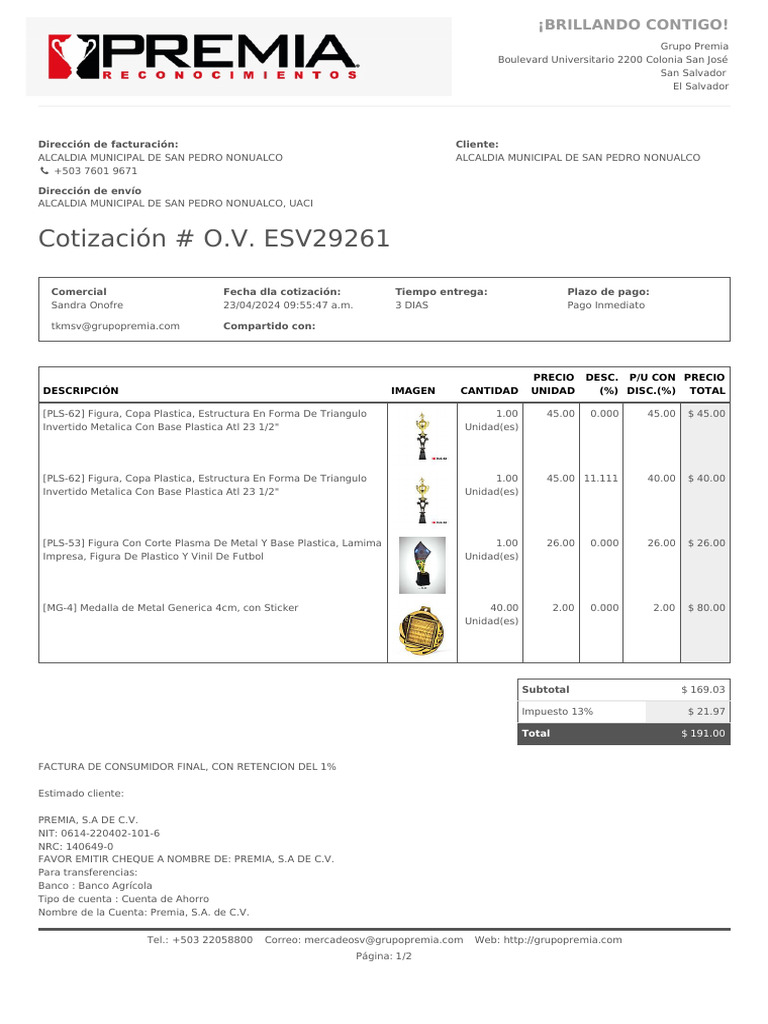 Cotizacion 1 | PDF | Bancario | Economias