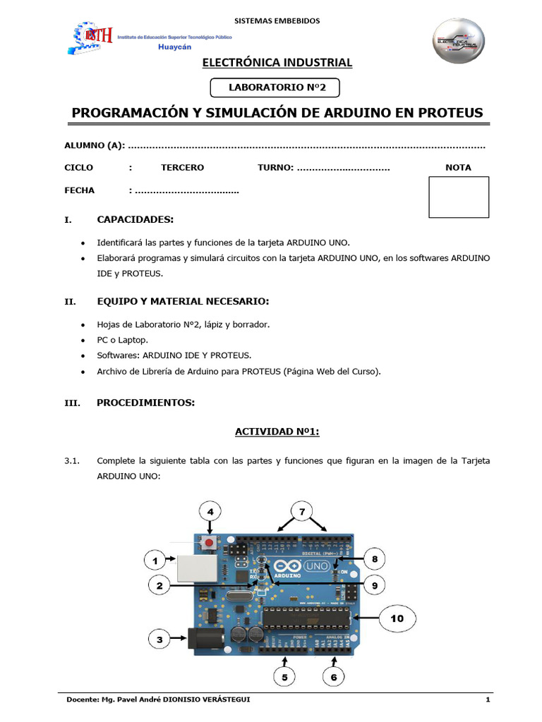 Lab Nº2 Programación y Simulación Arduino | PDF | Arduino | Diodo emisor de luz
