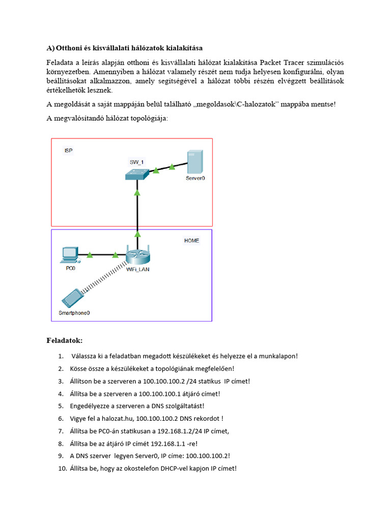 Alapvizsga - Hálózati Feladat - 1 - 2022 | PDF