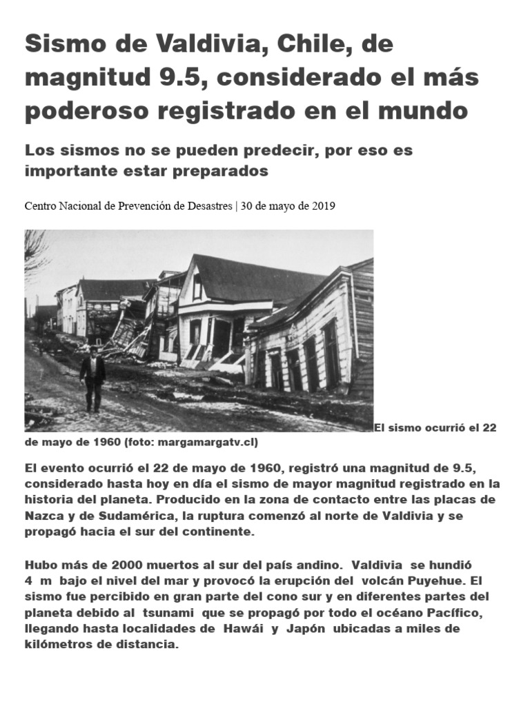 Sismo de Valdivia | PDF