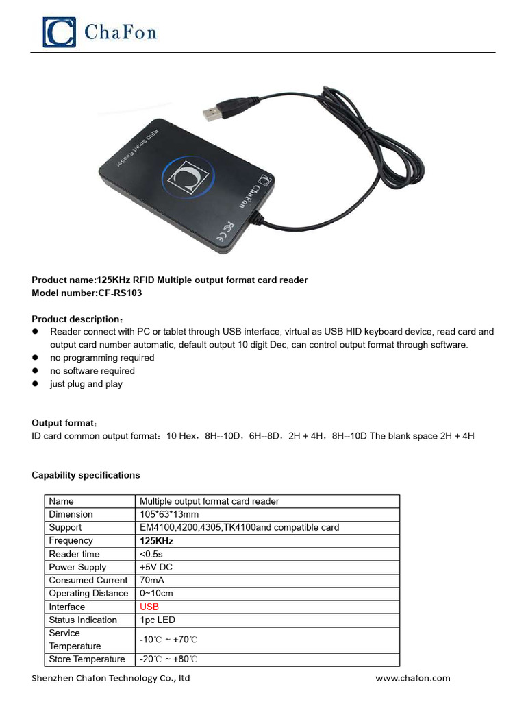 CF RS103 | PDF | Usb | Computing