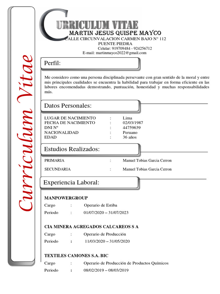 Curriculum Ultimo | PDF | Crecimiento personal y profesional