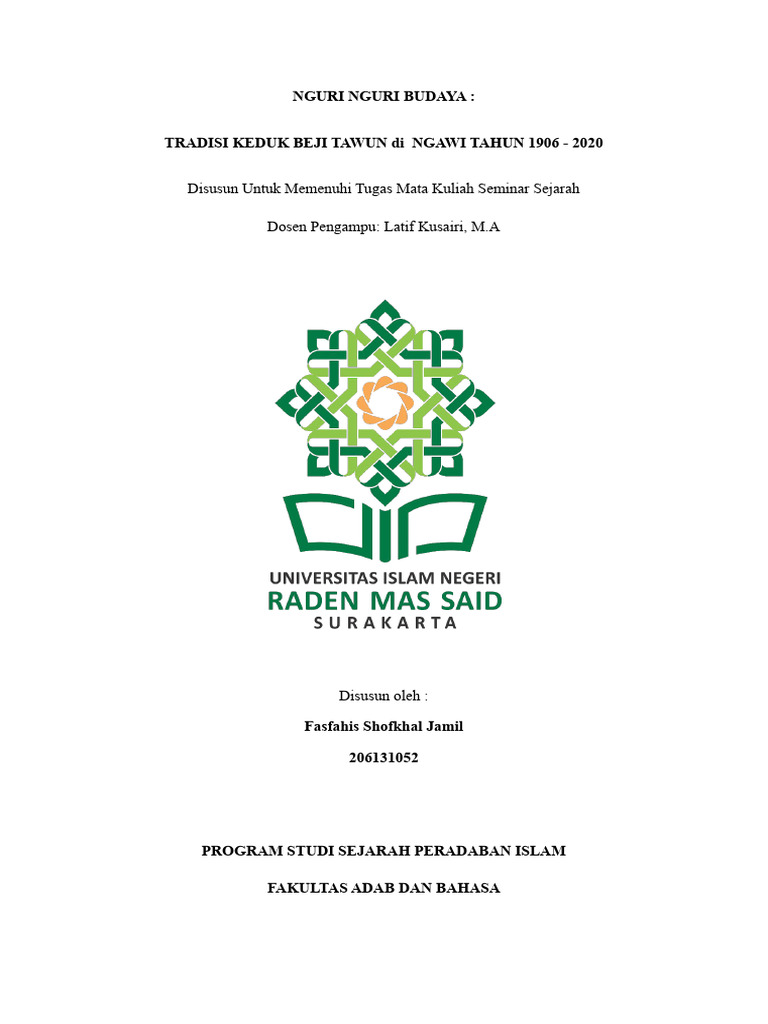 NGURI NGURI BUDAYA Tradisi Keduk Beji Tawun Di Ngawi Tahun 1906 | PDF