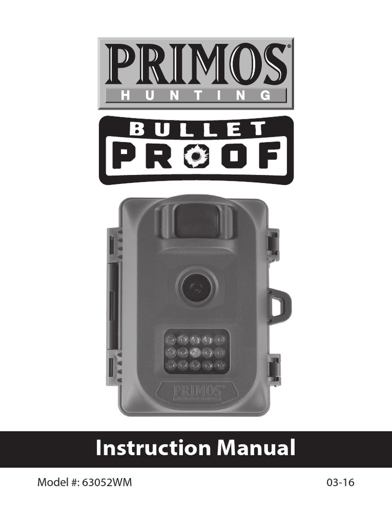 Primos 63052WM BulletProofCam 1LIM | PDF | Camera | Infrared