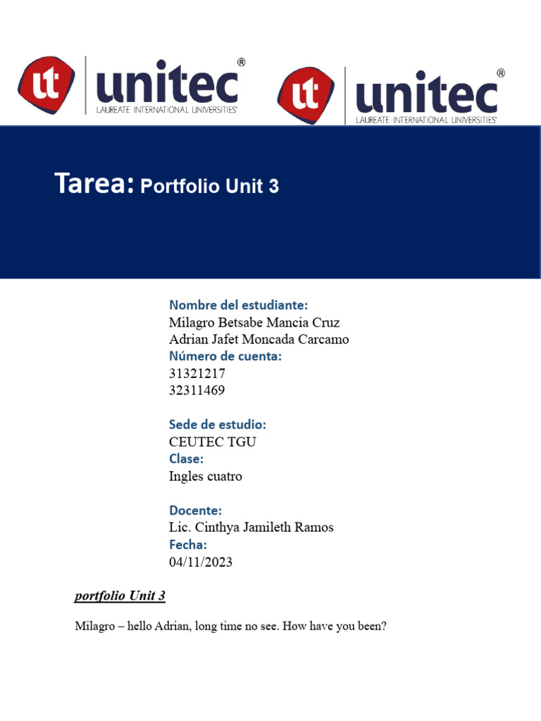Portfolio Unit-3 | PDF