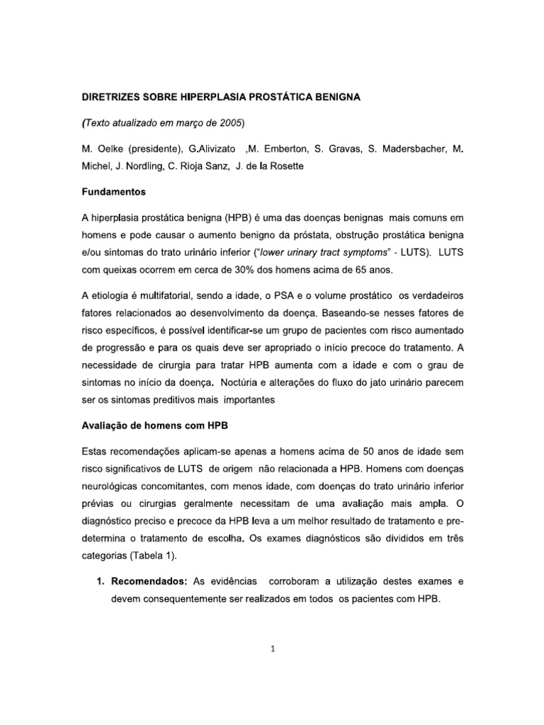 Diretrizes Sobre HBP | PDF