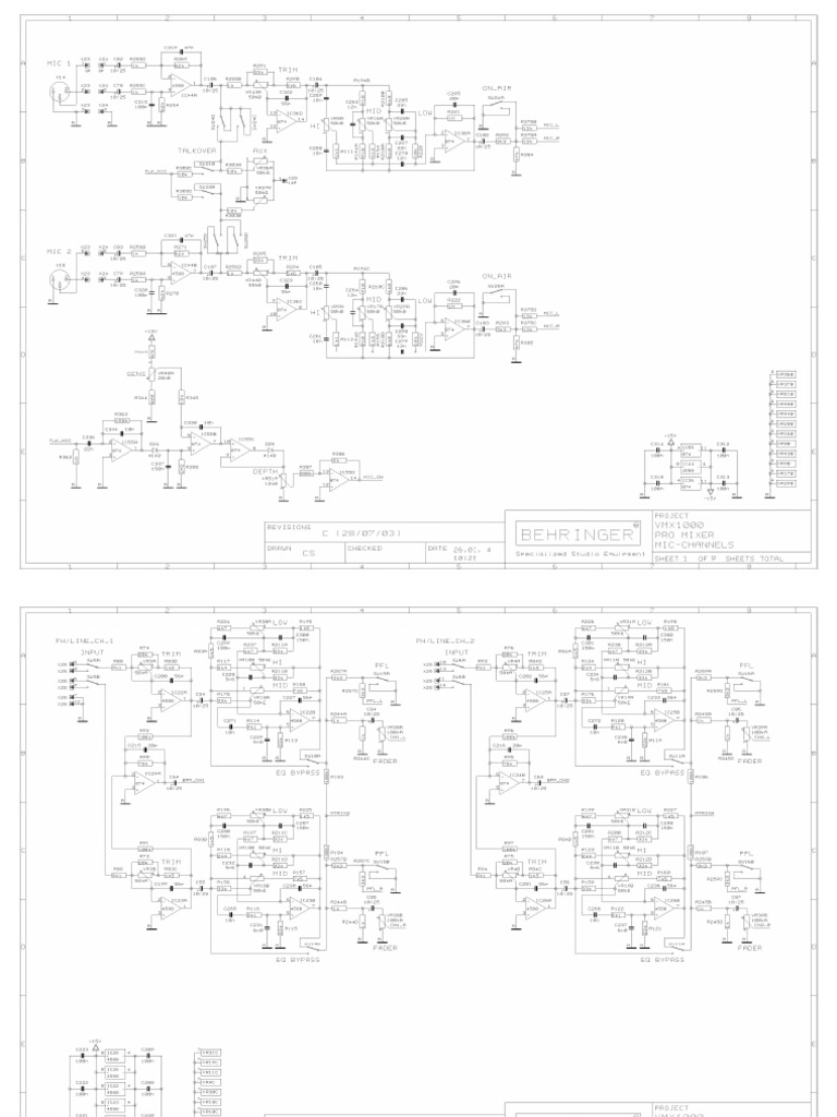 Behringer VMX 1000 Schematics | PDF