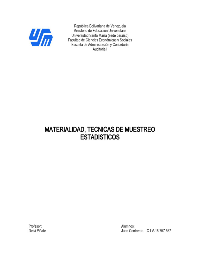 2do Trabajo-Materialidad-1 | PDF | Muestreo (Estadísticas) | Auditoría