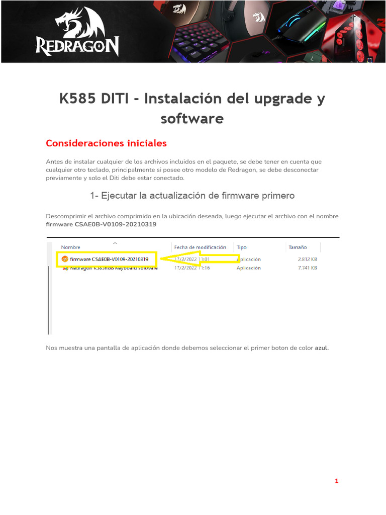 K585 DITI - Instalación Del Upgrade y Software | PDF
