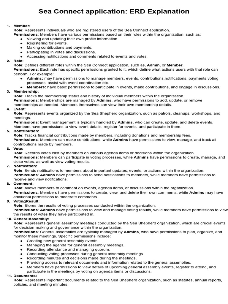 Sea Connect Application - ERD Explanation | PDF | Payments | Computing