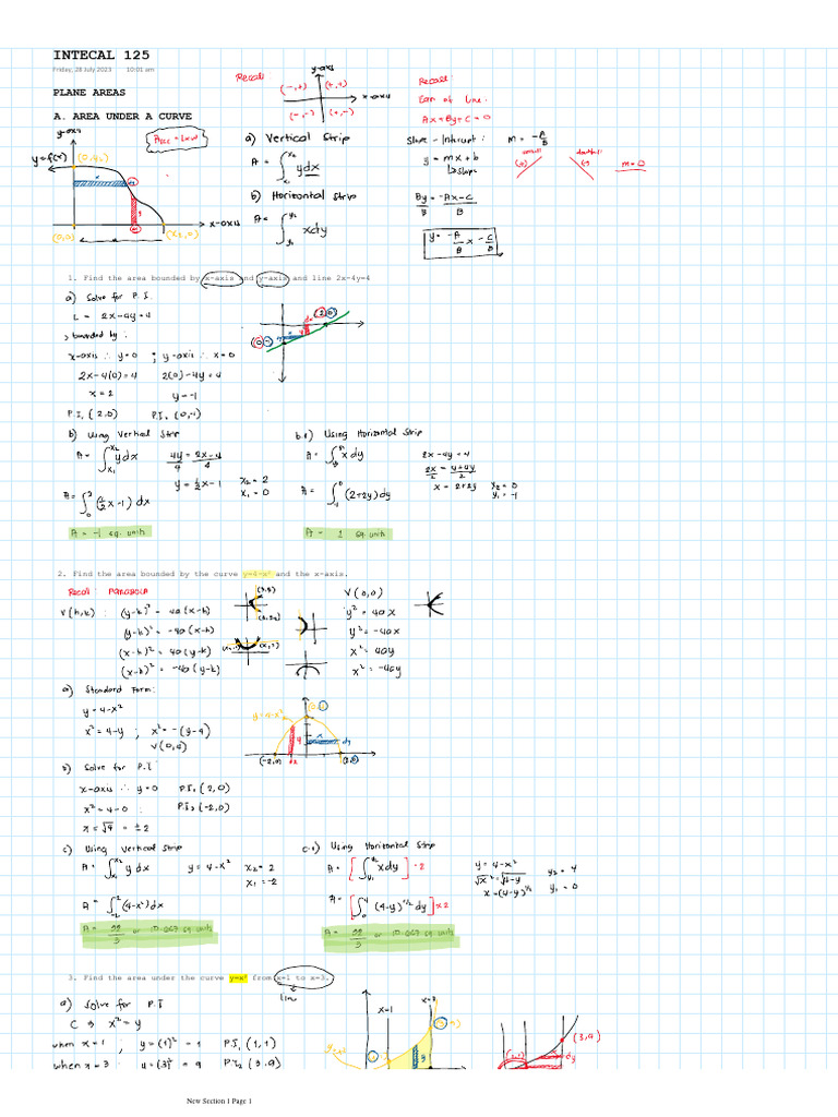Calculus: Plane Areas & Centroids | PDF