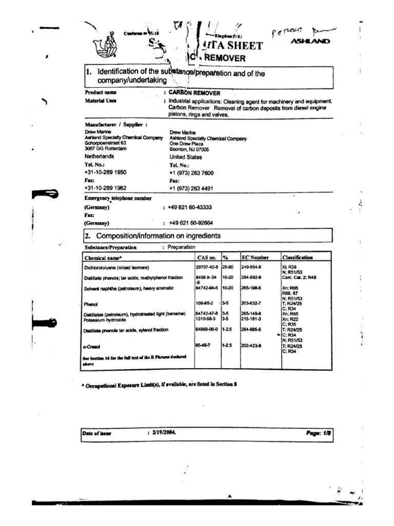 MSDS Chemical | PDF