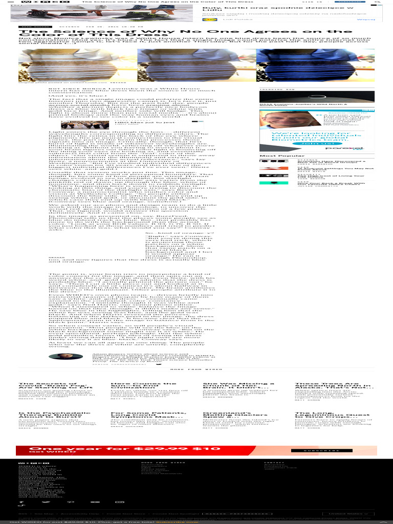 The Color Debate of the Dress Explained | PDF | Color | Visual Perception