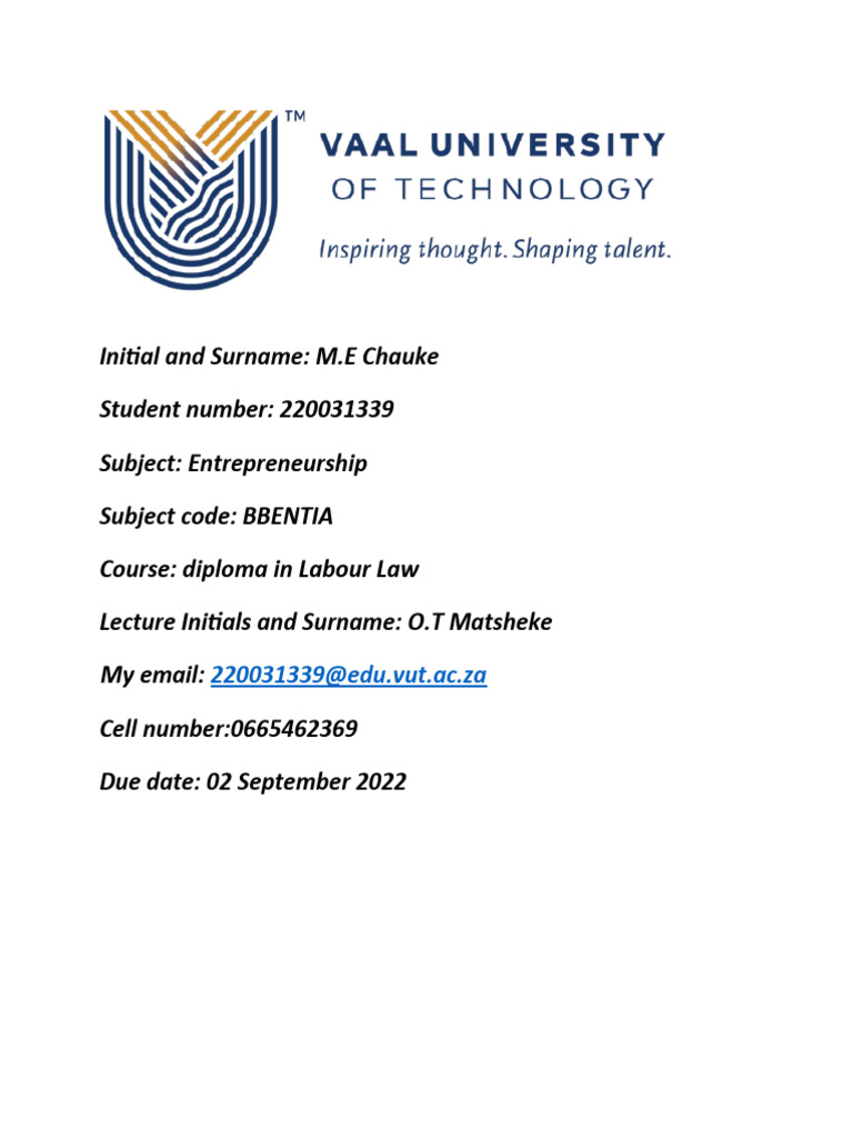 Entrepreneurship Assignment 1 | PDF | Entrepreneurship | Mindset Entrepreneurship Assignment 1 | PDF | Entrepreneurship | Mindset