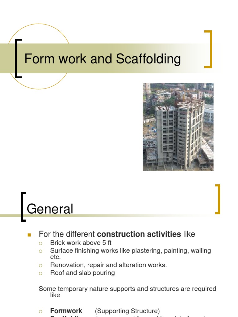Formwork and Scaffolding | Scaffolding | Structural Engineering