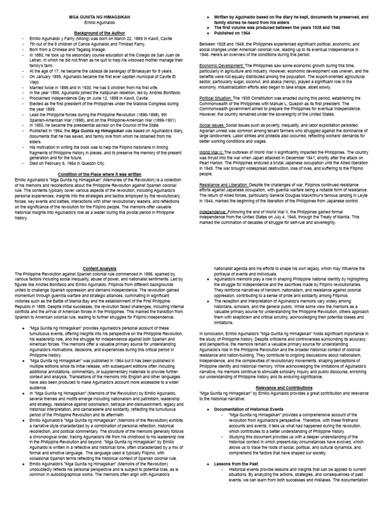 Mga Gunita NG Himagsikan | PDF | Philippines Mga Gunita NG Himagsikan | PDF | Philippines