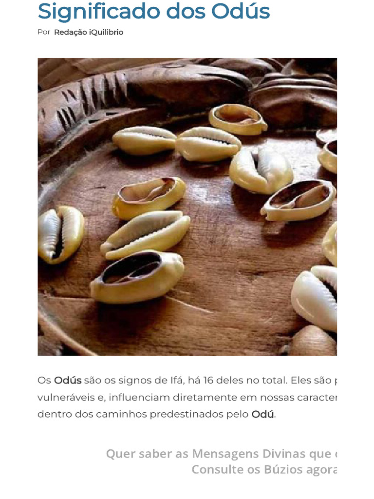 Os Odús e Seus Significados | PDF | Autoajuda