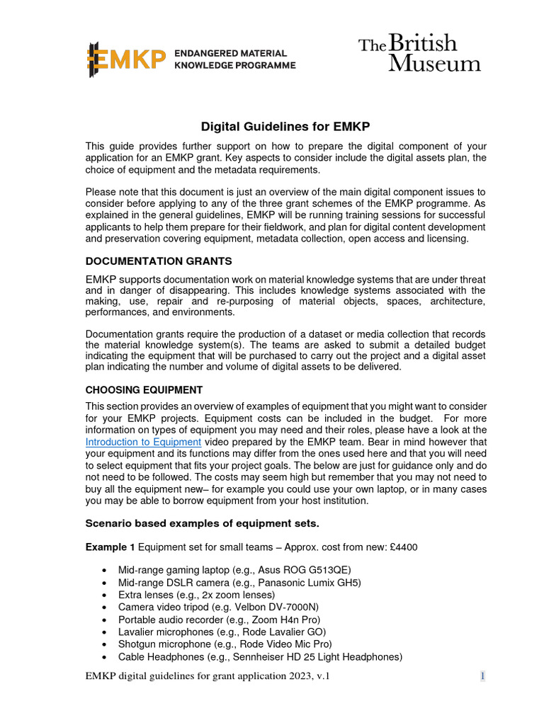 EMKP Guidelines Digital 2023 2024.v.1 | PDF | Camera | Metadata