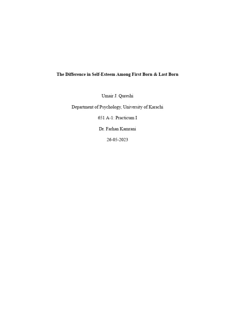 Practicum Report | PDF | P Value | Self Esteem