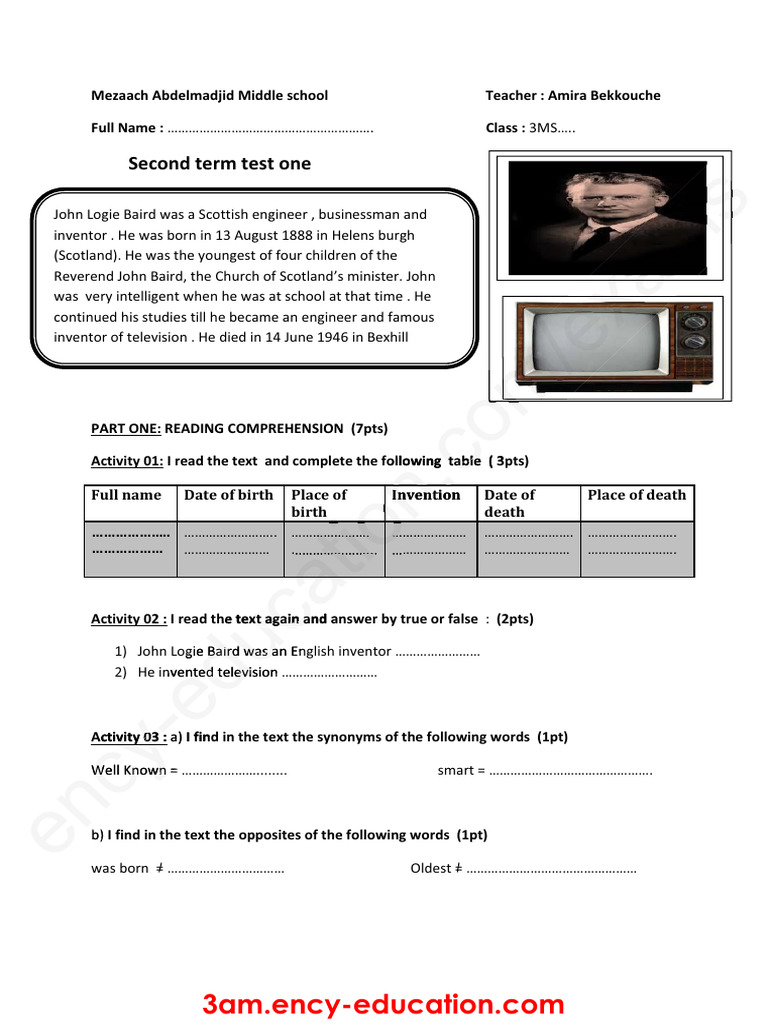 Dzexams 3am Anglais d2 20190 479389 | PDF | Linguistics | Syntax