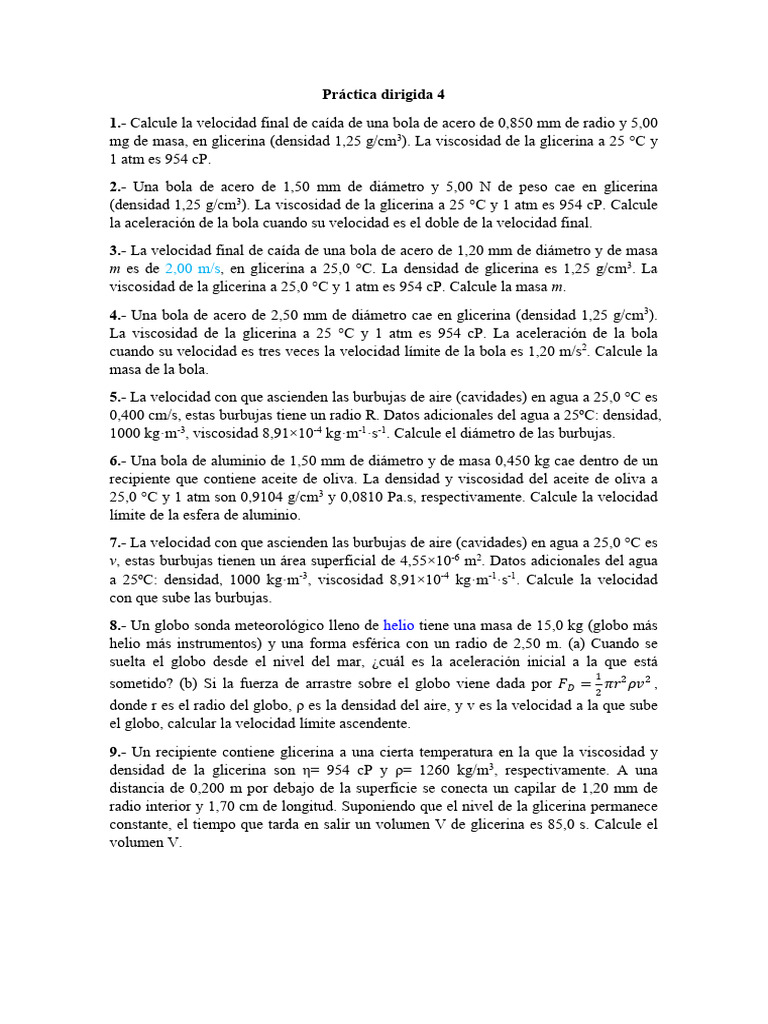 Práctica Dirigida 4 | PDF | Gases | Helio