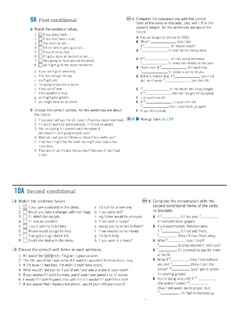 First and Second Conditional Exercises | PDF