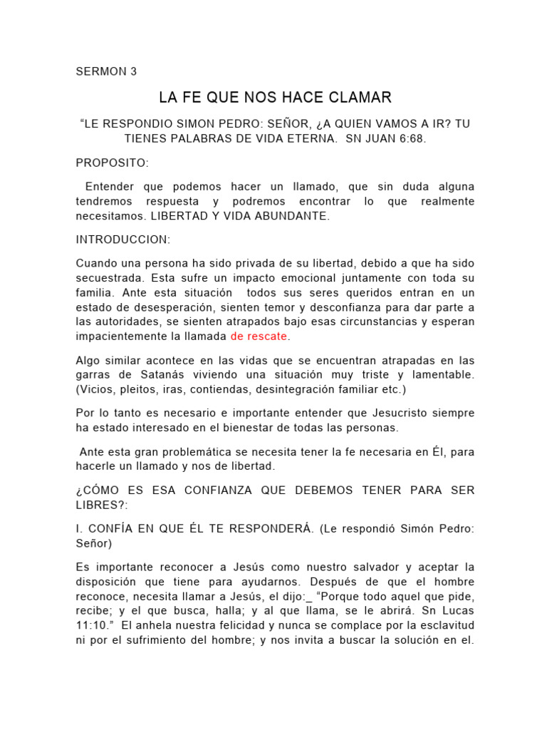 La Fe Que Nos Hace Clamar | PDF | Jesús | Vida eterna (cristianismo)