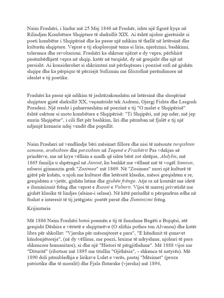 Naim Frasheri | PDF