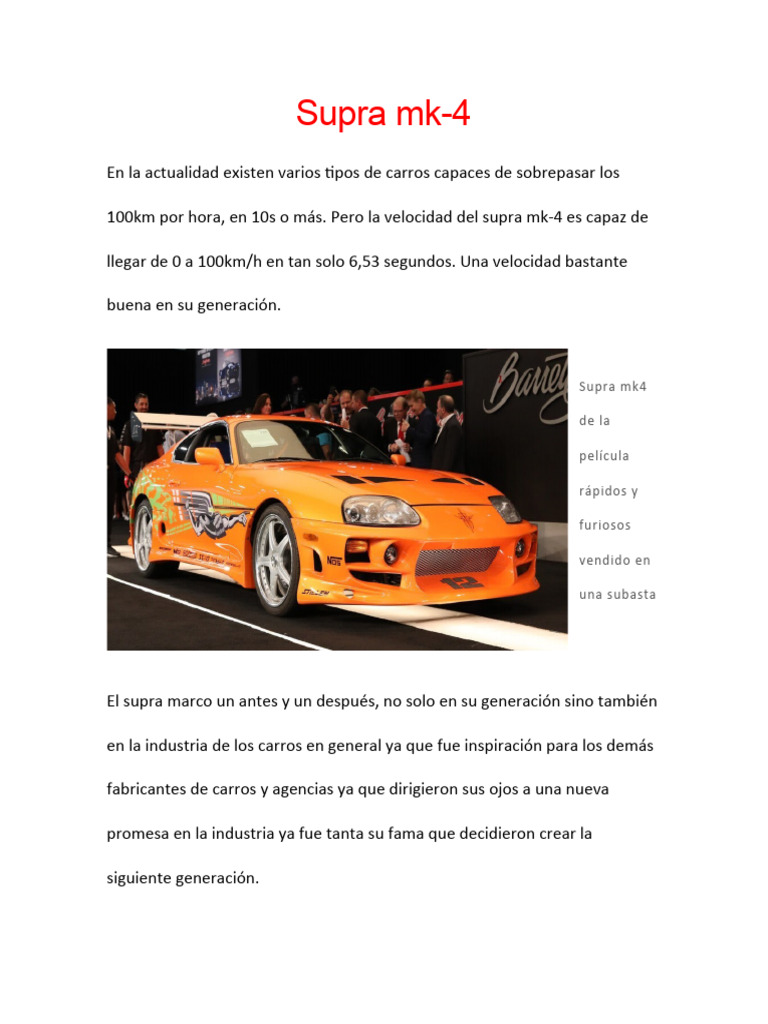 Supra mk4 | PDF