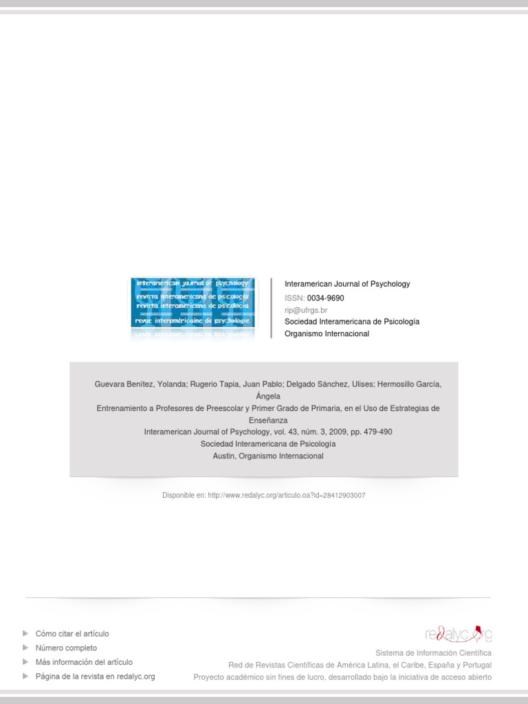 Entrenamiento A Profesores de Preescolar y Primer Grado de Primaria, en ...