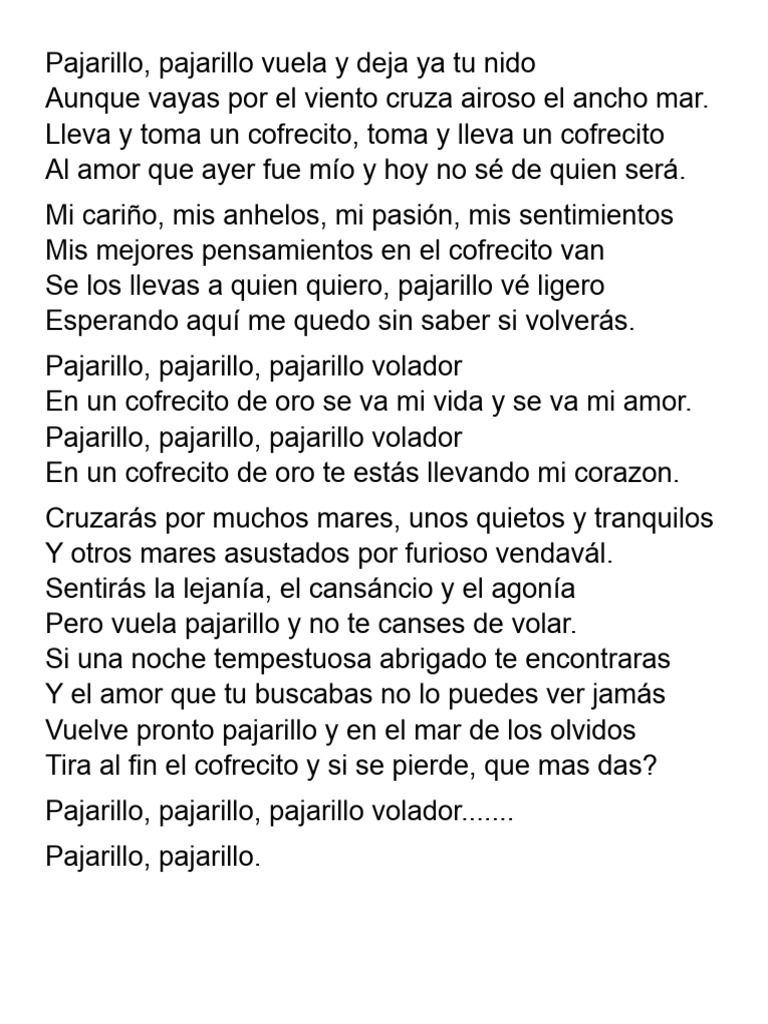 Pajarillo | PDF | Amor