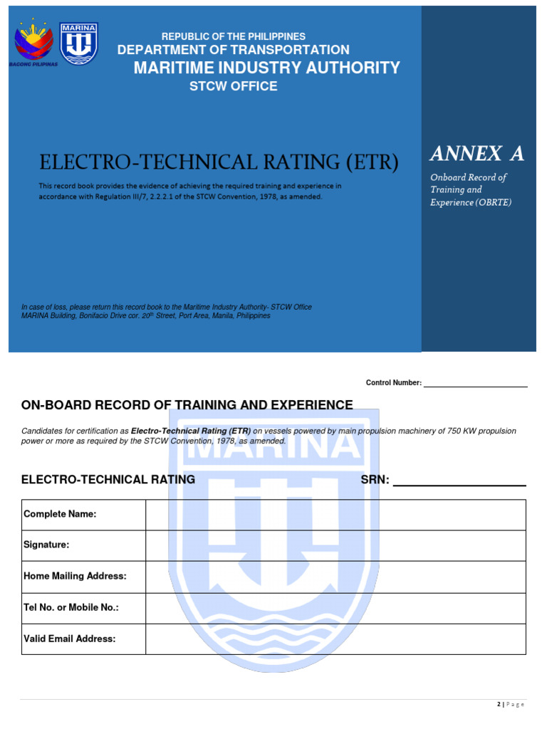 ETR Certification Training Record Book | PDF | Technology & Engineering