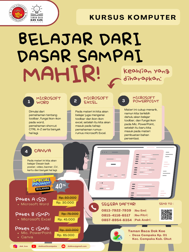 Brosur Kursus Komputer TBDK | PDF