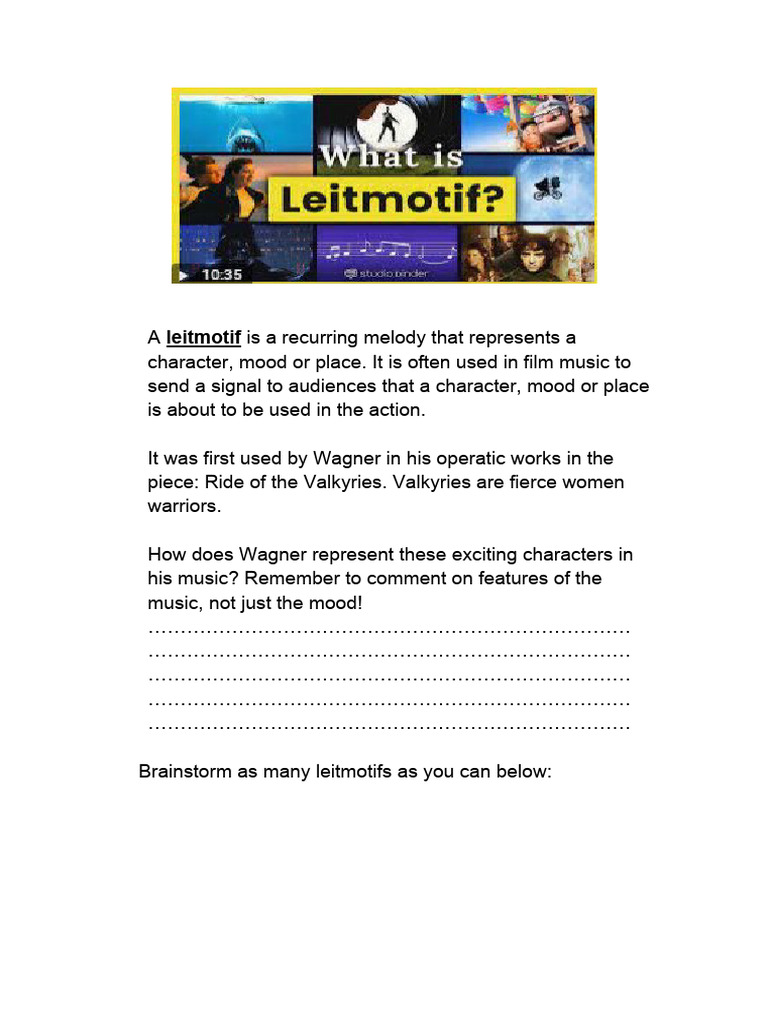 Music Students: Exploring Leitmotifs | PDF | Art | Poetry