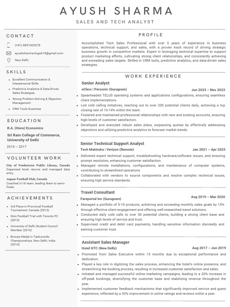 Ayush Sharma - Resume Final | PDF | Customer Relationship Management ...