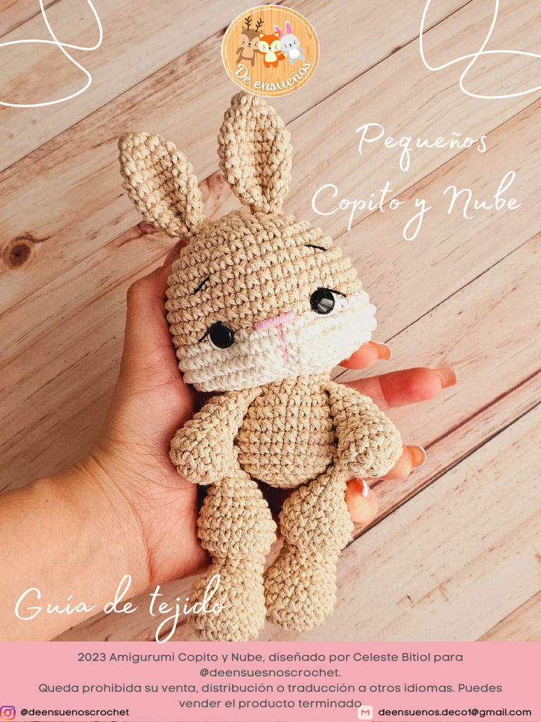 Patrón Amigurumi: Copito y Nube | PDF | Textiles | Tejidos Figurados