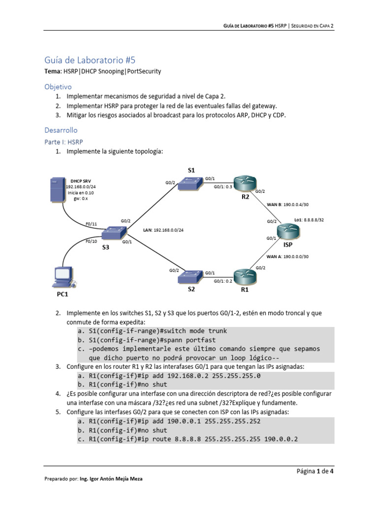 Guia Laboratorio 5 | PDF | Dirección IP | Protocolos de red