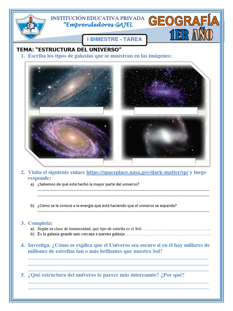 Tarea: Estructura del Universo | PDF | Ciencia y matemáticas | Historia