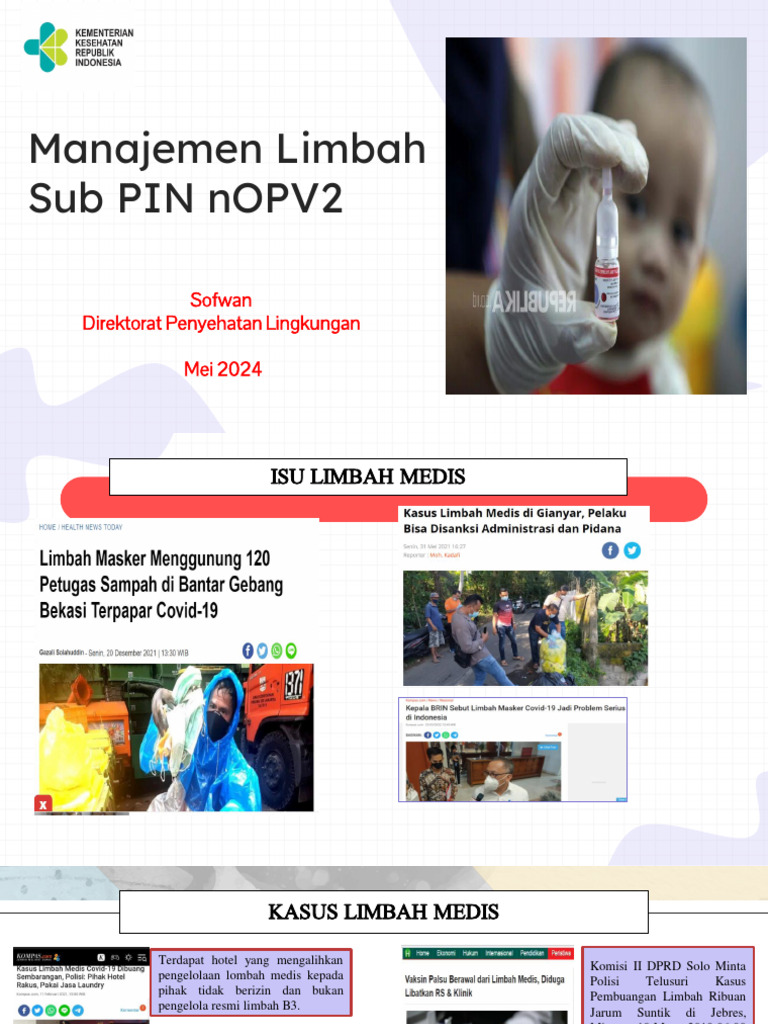 Manajemen Limbah Medis Sub Pin Polio - PAPUA ppt-1 | PDF