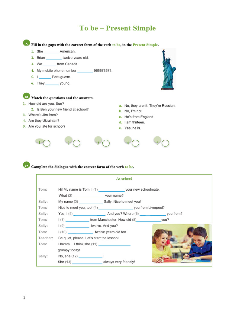 Verb To Be - To Have Got Present Simple Worksheet | PDF