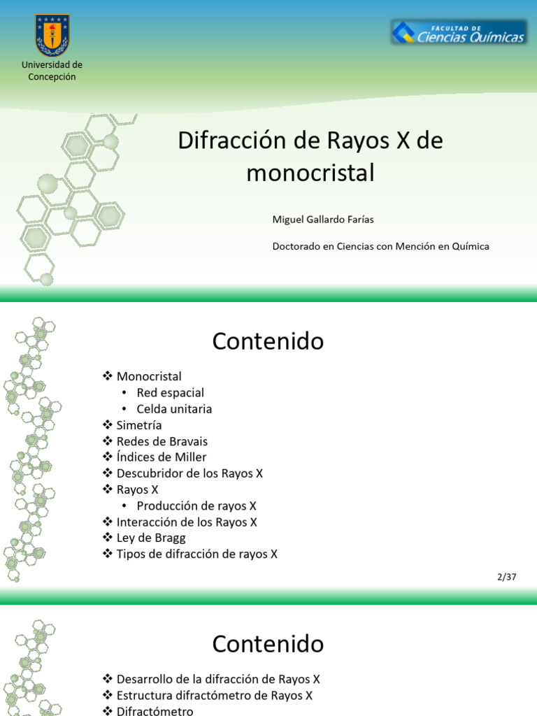 Difracción de Rayos X - Miguel Gallardo | PDF | Cristalografía de rayos ...