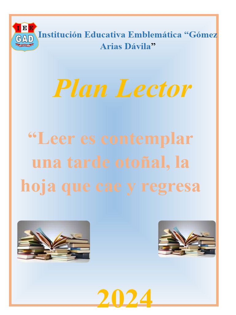 Plan Lector 2024 | PDF | Educación primaria | Aprendizaje
