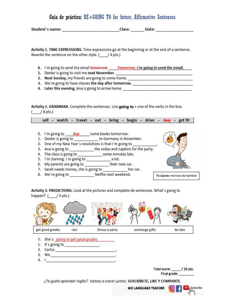 BE + GOING TO Affirmative Sentences | PDF | Semantic Units | Morphology