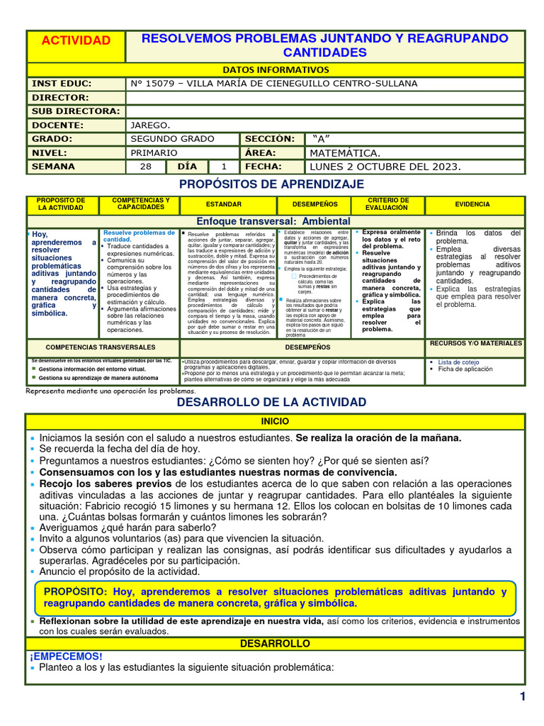 Prob Juntando y Reagrupando Cantidades | Descargar gratis PDF ...