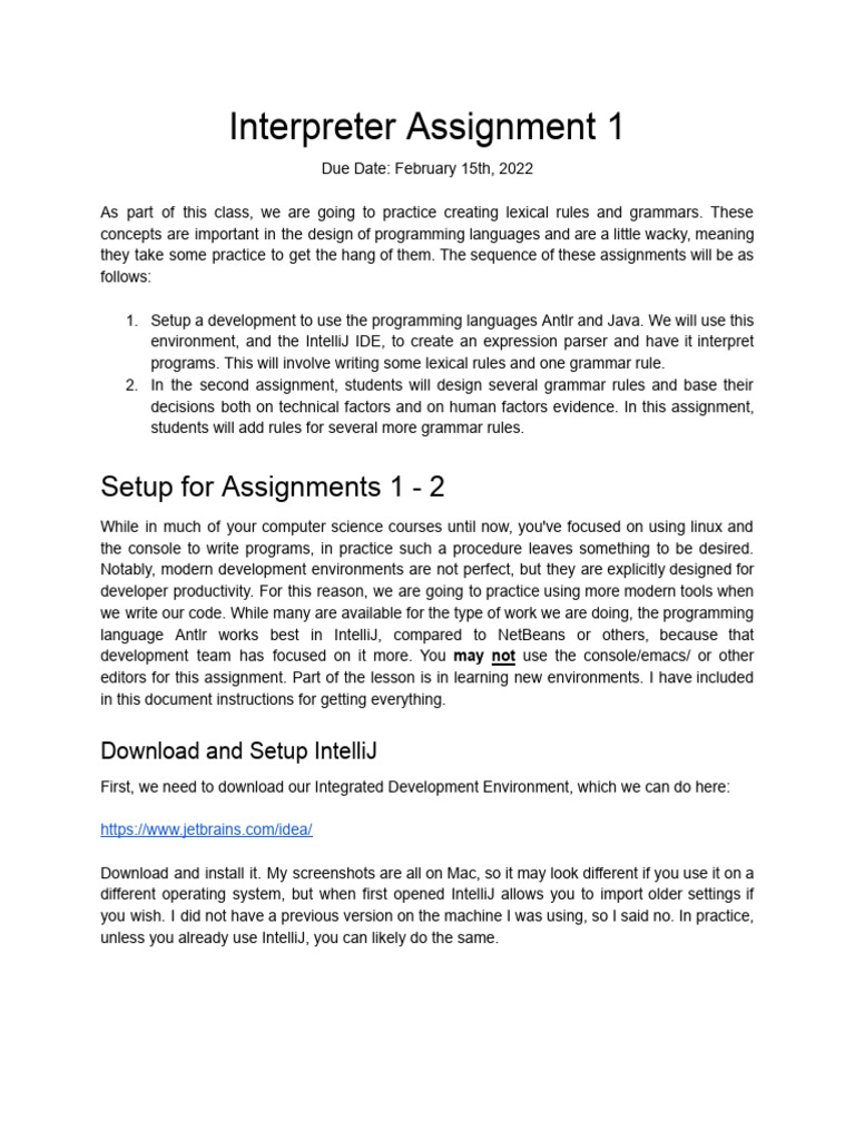 Interpreter 1 | PDF | Integrated Development Environment | Parsing