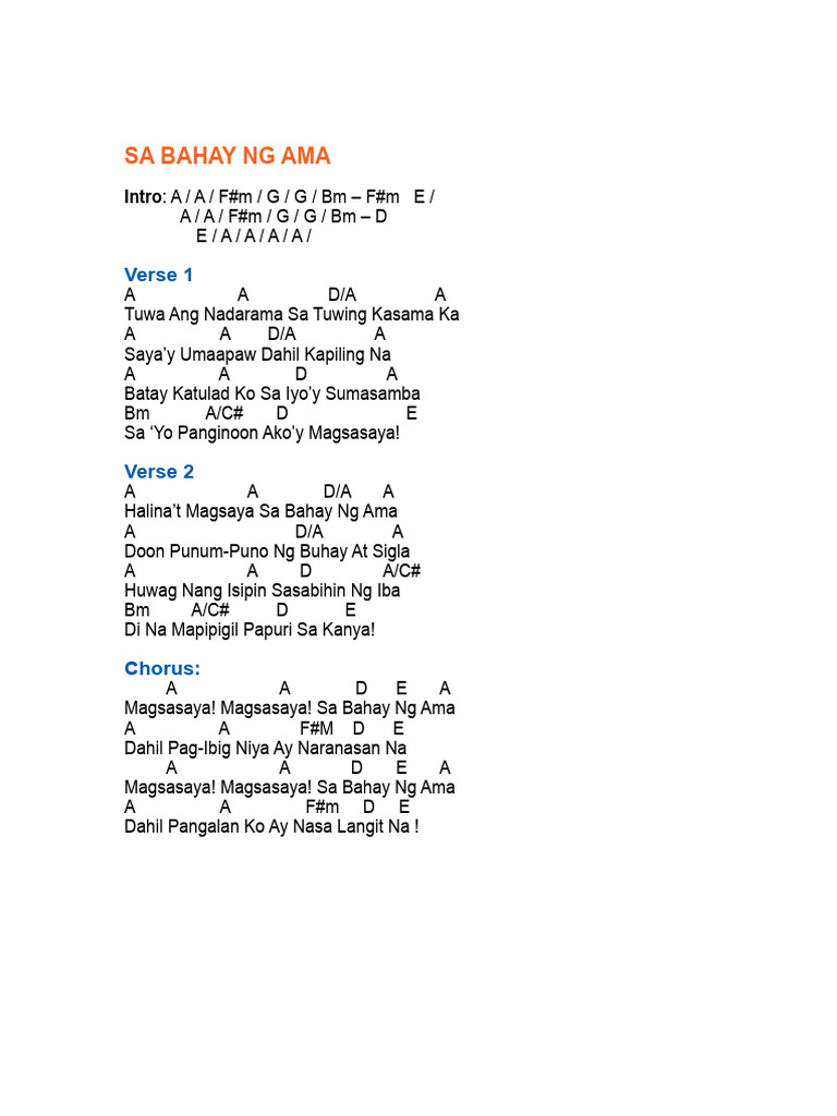 Sa Bahay NG Ama2 | PDF