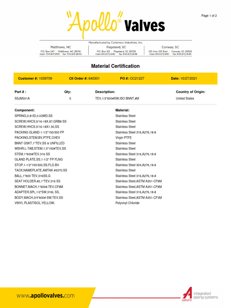 Certificates | PDF | Stainless Steel | Metals