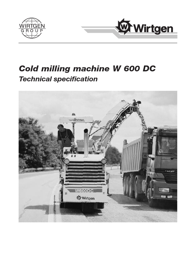 Cold Milling Machine W 600 DC: Technical Specification | Download Free ...