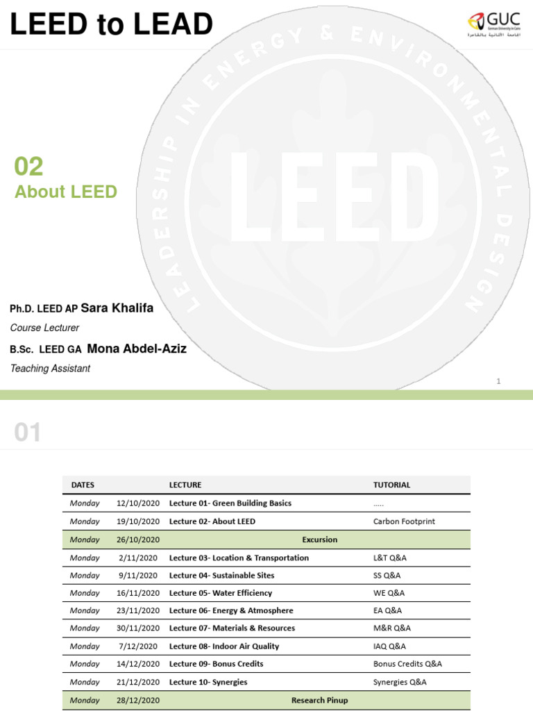 Lecture 02 - About LEED | PDF | Green Building | Life Cycle Assessment